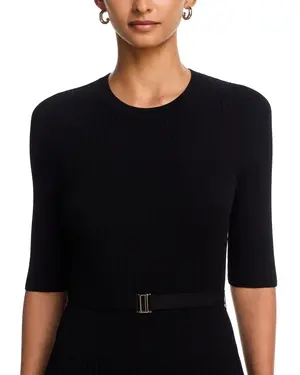 Veronica Beard Elthea Belted Midi Dress - Black