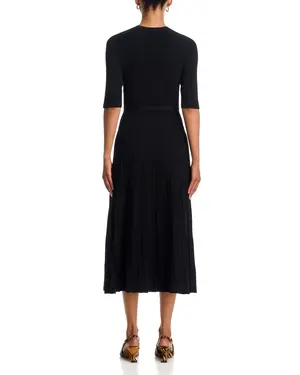 Veronica Beard Elthea Belted Midi Dress - Black