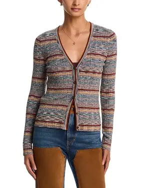 Veronica Beard Long Sleeve Calliope Cardigan - Rust Multi