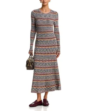 Veronica Beard Long Sleeve Knit Midi Dress