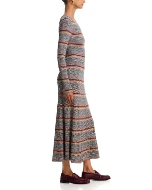 Veronica Beard Long Sleeve Knit Midi Dress