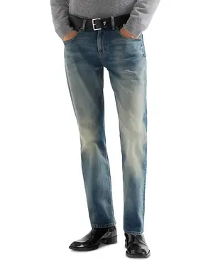 7 For All Mankind Straight Fit Cotton Blend Jeans - Sky Relic