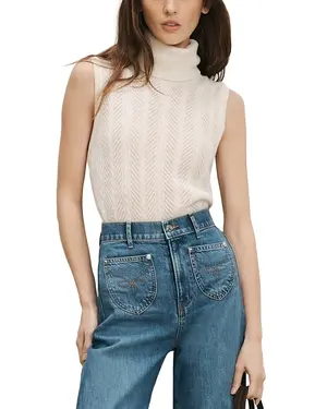 Veronica Beard Sleeveless Turtleneck Sweater - Dove