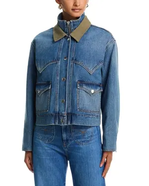 Veronica Beard Wegner Double Collar Denim Jacket