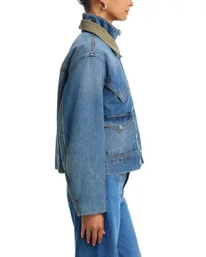 Veronica Beard Wegner Double Collar Denim Jacket
