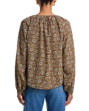 Veronica Beard Rhosen Long Sleeve Printed Blouse