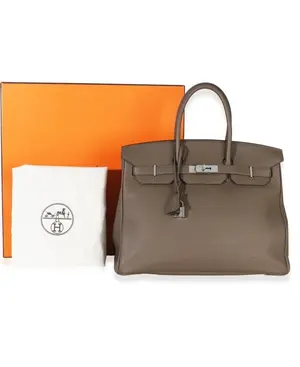 Hermès Birkin 35 Leather Handbag - Gray