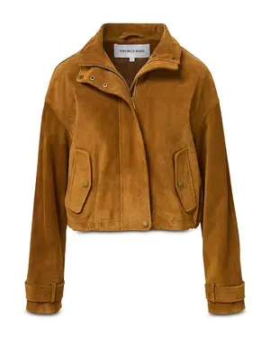 Veronica Beard Bateman Suede Zip-up Jacket