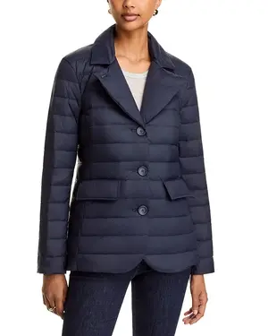 Veronica Beard Campbell Quilted Down Dickey Jacket - Navy