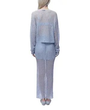 NOCTURNE Wrap Mesh Blouse - Blue