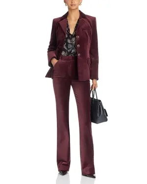Veronica Beard Gracie Flare Leg Pants - Burgundy