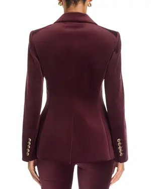 Veronica Beard Ryanne" Cotton Stretch Single Breasted Jacket - Burgundy