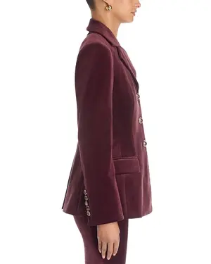 Veronica Beard Ryanne" Cotton Stretch Single Breasted Jacket - Burgundy