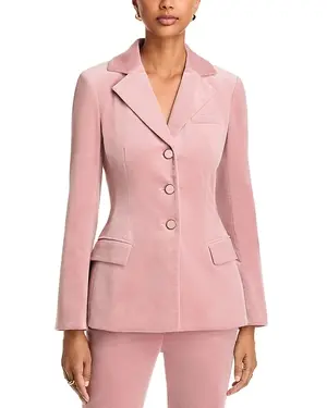 Veronica Beard Ryanne Cotton Stretch Single Breasted Jacket - Deep Petal