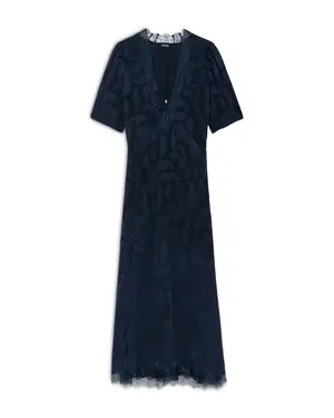 Zadig&Voltaire Redox Paisley Jacquard Silk Midi Dress
