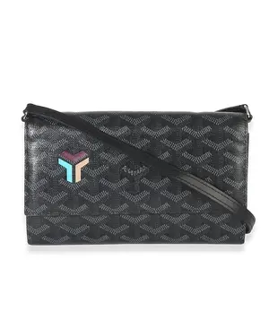 Goyard Varenne Limited Continental Wallet Canvas Handbag - Black