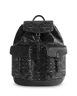 Zadig&Voltaire Medium Monogram Coated Canvas Backpack - Black