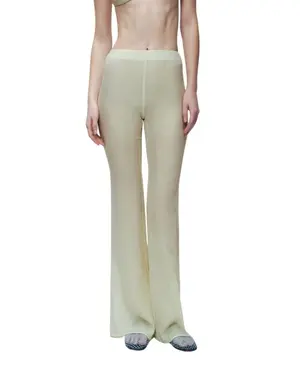 NOCTURNE High Waist Flare Pants - Light Yellow