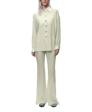 NOCTURNE High Waist Flare Pants - Light Yellow