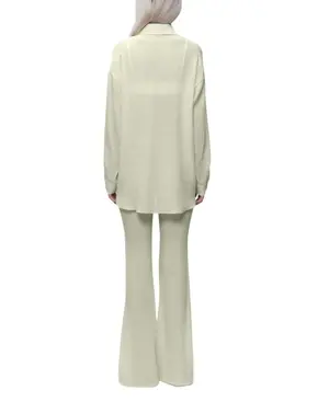 NOCTURNE High Waist Flare Pants - Light Yellow