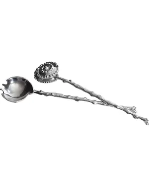 LUNARES Aquos Salad Servers Pair - Silver