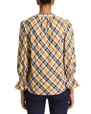 Veronica Beard Ashlynn Puffed Shoulder Blouse