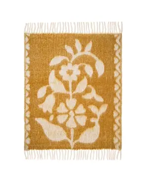 ZSA ZSA ZSU Ropar Fringed Jacquard Acrylic Wool Throw, 54 X 71 - Beige