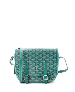 Goyard Pm Belvedere Messenger Bag Coated Canvas With Leather - Green