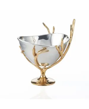 LUNARES Manzanita High Pedestal Bowl - Silver