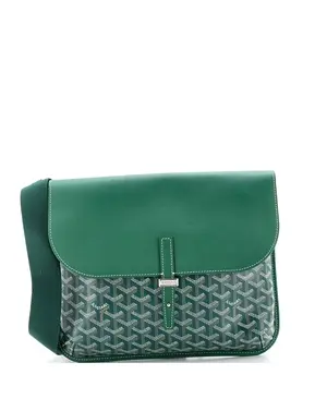 Goyard Coursier Messenger Bag Coated Canvas And Leather - Green