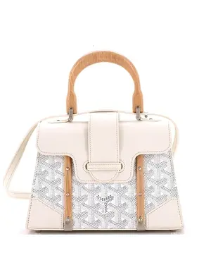 Goyard Structured Saigon Top Handle Bag Coated Canvas With Leather