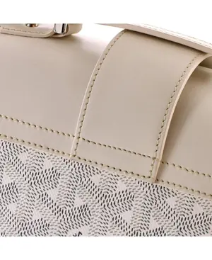 Goyard Structured Saigon Top Handle Bag Coated Canvas With Leather