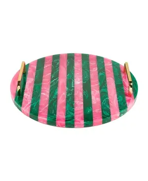 ZSA ZSA ZSU Tanda Resin Round Tray, 14 X 14 X 2.5 - Pink