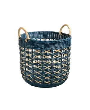 ZSA ZSA ZSU Java Round Rattan Basket, 17l X 17w
