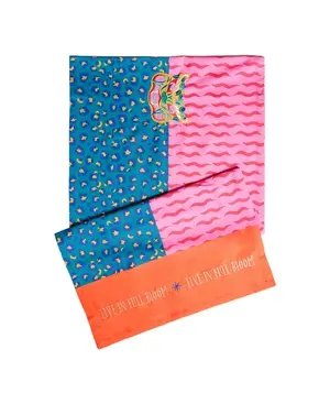ZSA ZSA ZSU Nilufer Digital Printed Embroidered Cotton Runner, 19.6 X 70.8