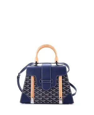 Goyard Pm Saigon Top Handle Bag Coated Canvas With Leather