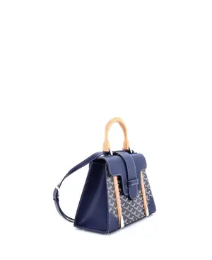 Goyard Pm Saigon Top Handle Bag Coated Canvas With Leather