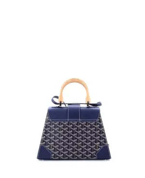 Goyard Pm Saigon Top Handle Bag Coated Canvas With Leather