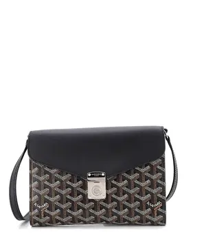 Goyard Chypre Wallet On Strap Coated Canvas With Leather - Black