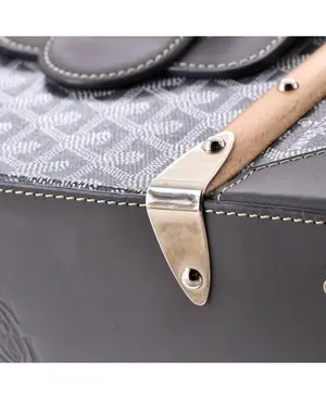 Goyard Pm Saigon Top Handle Bag Coated Canvas With Leather - Gray