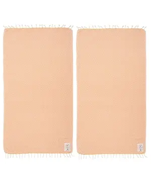 ZSA ZSA ZSU Baklan Fringed Yarn Dyed Peshtemal Bath Towel Set Of 2, 35.4 X 66.9 - Yellow