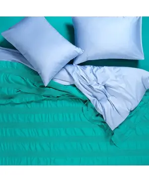 ZSA ZSA ZSU Braga Waffle Cotton Pique Blanket - Medium Green