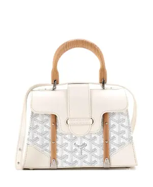 Goyard Structured Saigon Top Handle Bag Coated Canvas With Leather