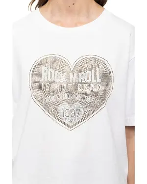Zadig&Voltaire Taida Bc Heart Rhinestone Tee - White