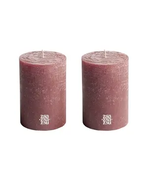 ZSA ZSA ZSU Deurne Pillar Candle Set Of 2, 0.38 Oz. Brick