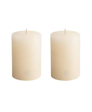 ZSA ZSA ZSU Deurne Pillar Candle Set Of 2, 0.38 Oz. White