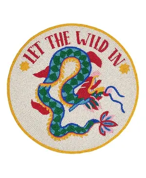 ZSA ZSA ZSU Dadri Beaded Placemat Wild, 14 L - White