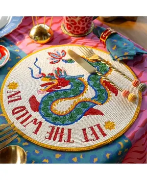 ZSA ZSA ZSU Dadri Beaded Placemat Wild, 14 L