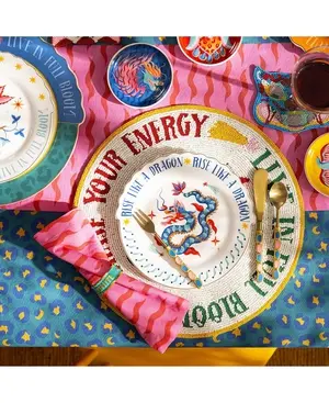 ZSA ZSA ZSU Dadri Beadded Placemat Energy, 14 X 14