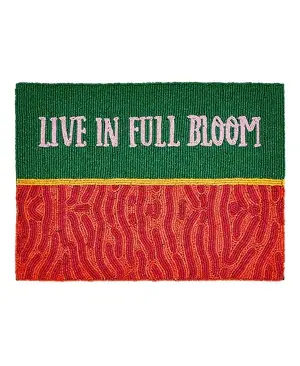 ZSA ZSA ZSU Dadri Beadded Placemat Bloom, 12 X 16 - Green-red